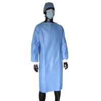 China Blue SMS Disposable Ultrasonic Reinforced Surgical Gown Nurse Doctor Uniform for sale