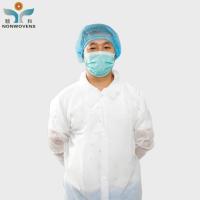 China PP Non Woven 35gsm Disposable Lab Coat SMS Cleaning Room for sale