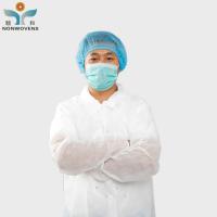 China Soft Disposable Button Lab Coat White Velcro Zipper 50gsm For Dust Free Industry for sale