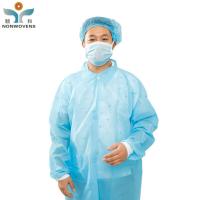 China PP Non Woven 35gsm Disposable Lab Coat SMS Cleaning Room for sale