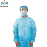China PP Non Woven 35gsm Disposable Lab Coat SMS Cleaning Room for sale