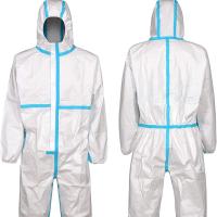 China Microporous Waterproof Coverall White Disposable Protective Suit Workwear for sale
