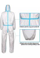 China Microporous Waterproof Coverall White Disposable Protective Suit Workwear for sale