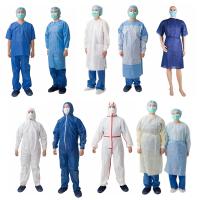 China Level 2 PP PE Impervious Disposable Isolation Gown Medical SMS 120*140cm for sale