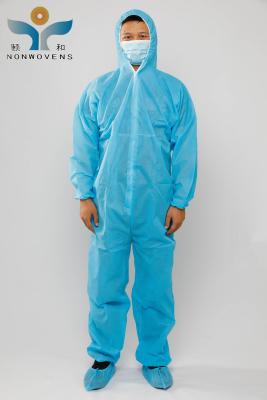 China ISO Hooded Disposable Protective Suits TNT SMS OEM Safety Coverall for sale