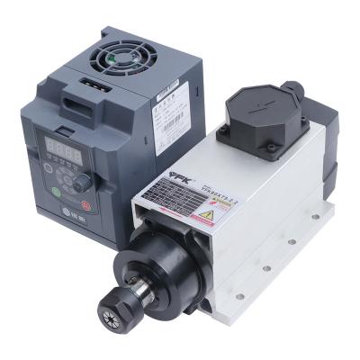 China 400Hz YFK80*73-2.2 2.2KW Air Cooled Square Spindle with Flange CNC Router Motor Kit for sale