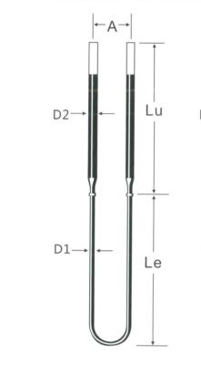 China High Temperature U-Type MoSi2 Heating Element 2000W 1800°C for Industrial Furnaces for sale