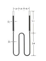 China W Shaped MoSi2 Heating Element 220V 380V Moly Disilicide for Vacuum Furnace for sale