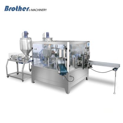 China Liquid And Paste Rotary Packaging Machine For Stand Up Pouch With Spout for sale