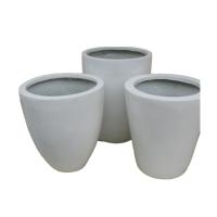 China Fiberglass Fiber Glass White Modern Flower Planters Pot for sale