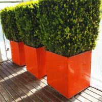 China Black Rectangular Fibreglass Planter Rectangle Box for sale