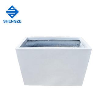 China Large Fiberglass Garden Flower Planter Pots Light Weight Fibreglass Outdoor for sale