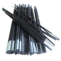 China Black Flexible Foldable Telescopic Party Tent Poles Support Rod with Plastic Cap for sale