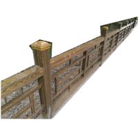 China Fiberglass Wood Grain Texture Handrail Roadside Guardrail Park Bench for sale