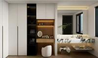 China Minimalist Integrated Wardrobe Vanity & Luxury Marble Vanity System for sale