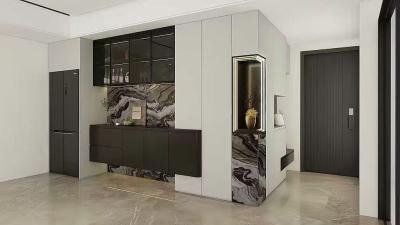 China Luxury Modern Floating Sideboard & Integrated Corner Display Bar Cabinet Unit for sale