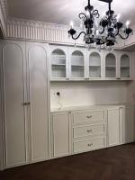 China Classic French Arched Cream White Sideboard & Glass Display Cabinet Unit for sale