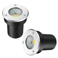 China IP67 Outdoor LED Underground Light 3W Warm White COB Round Shape 304 Stainless Steel 80mm Inground Light for sale