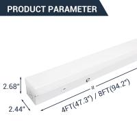 China 4ft LED Linear Strip Light Fixture 5850 Lumens CCT Selectable 120-277V Linkable for sale