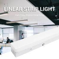 China 4ft LED Linear Strip Light Fixture 5850 Lumens CCT Selectable 120-277V Linkable for sale
