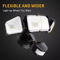 China 20W 28W 39W 3 Head LED Security Light Motion Sensor Outdoor Floodlight IP65 120VAC for sale