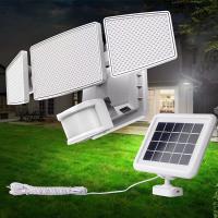 China Solar Powered LED Flood Light 28W 120V AC Outdoor Security Lamp with Motion Sensor IP65 100 Degree for sale
