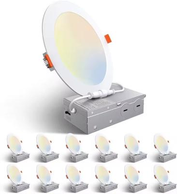 China Ultra-Thin LED Recessed Downlight 4 Inch 6 Inch 9W 12W Selectable CCT Dimmable for sale