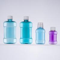 China Flat Mouthwash Green Bottle Empty Plastic Bottles 250ml for sale
