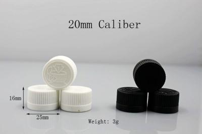 China 20 Caliber 52mm Plastic Medicine Bottles Press Cap glass for sale
