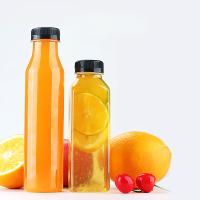 China 400ml Square Food Grade Pet Bottles  8 Oz Juice Containers for sale