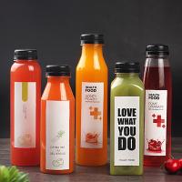 China 8oz Clear Empty Plastic Juice Bottles 250Ml Drink Pet Beverage Bottles for sale