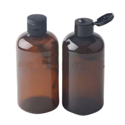China HDPE Brown Plastic Lotion Bottles 500ml Shampoo Container Bottles for sale