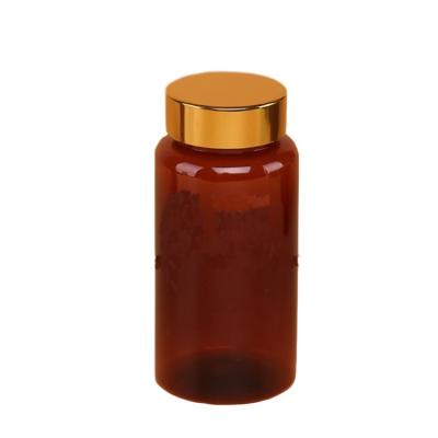 China Capsule 250ml Amber Plastic Bottle Liquid Pet Screw Cap for sale