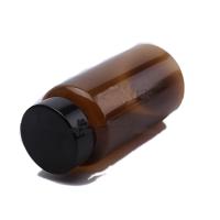 China Capsule 250ml Amber Plastic Bottle Liquid Pet Screw Cap for sale