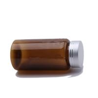 China Capsule 250ml Amber Plastic Bottle Liquid Pet Screw Cap for sale