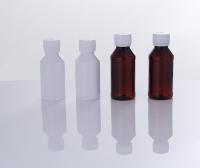 China Syrup Round PE Liquid Medicine Bottles Clear Screw Cap for sale