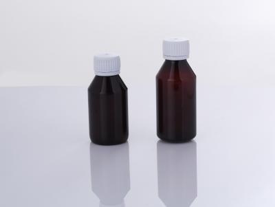 China Syrup Round PE Liquid Medicine Bottles Clear Screw Cap for sale