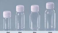 China Syrup Round 100ml Pet Square Bottle Airless Cosmetic Bottles for sale