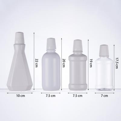 China Oral 120ml Plastic Cosmetic Bottles Square Electroplating Mouth Wash Bottle for sale