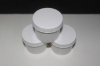 China Silk Screen 50g Plastic Cosmetic Jar Round Cream Food for sale