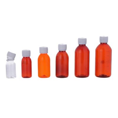 China Cough Syrup 500ml White Plastic Bottle 100ml Amber Plastic Bottles for sale