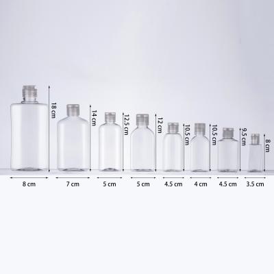 China Transparent Square Plastic Lotion Bottles Bath Product PET Squeeze Bottle 20~250ml for sale
