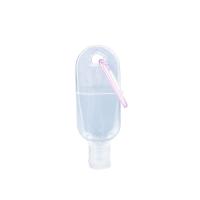 China 50ML Transparent Empty Travel Bottle bulk With Hook Alcohol Refillable Filp Cap for sale