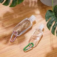 China 50ML Transparent Empty Travel Bottle bulk With Hook Alcohol Refillable Filp Cap for sale