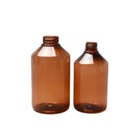 China 500ML Amber PET Empty Shampoo Bottle , Plastic Lotion Pump Bottle for sale