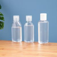 China 2oz /60ml Clear PET Hand Sanitizer Bottle With Flip Cover Flat Shape for sale