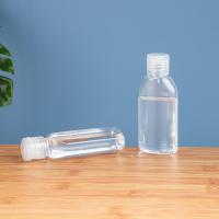 China 2oz /60ml Clear PET Hand Sanitizer Bottle With Flip Cover Flat Shape for sale