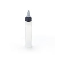 China 8oz White Flat Twist Cap Bottle PE Plastic Squeeze Sauce Bottle for sale