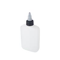 China 8oz White Flat Twist Cap Bottle PE Plastic Squeeze Sauce Bottle for sale