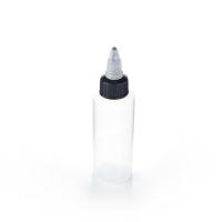 China 8oz White Flat Twist Cap Bottle PE Plastic Squeeze Sauce Bottle for sale